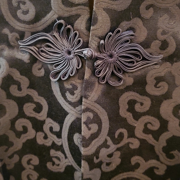 Wei Na Si | Jackets & Coats | Black Oriental Style Silk Brocade Jacket ...